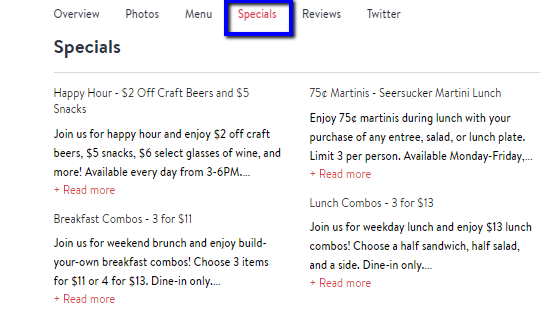 What can a restaurant or a restaurant's OpenTable profile help me with?