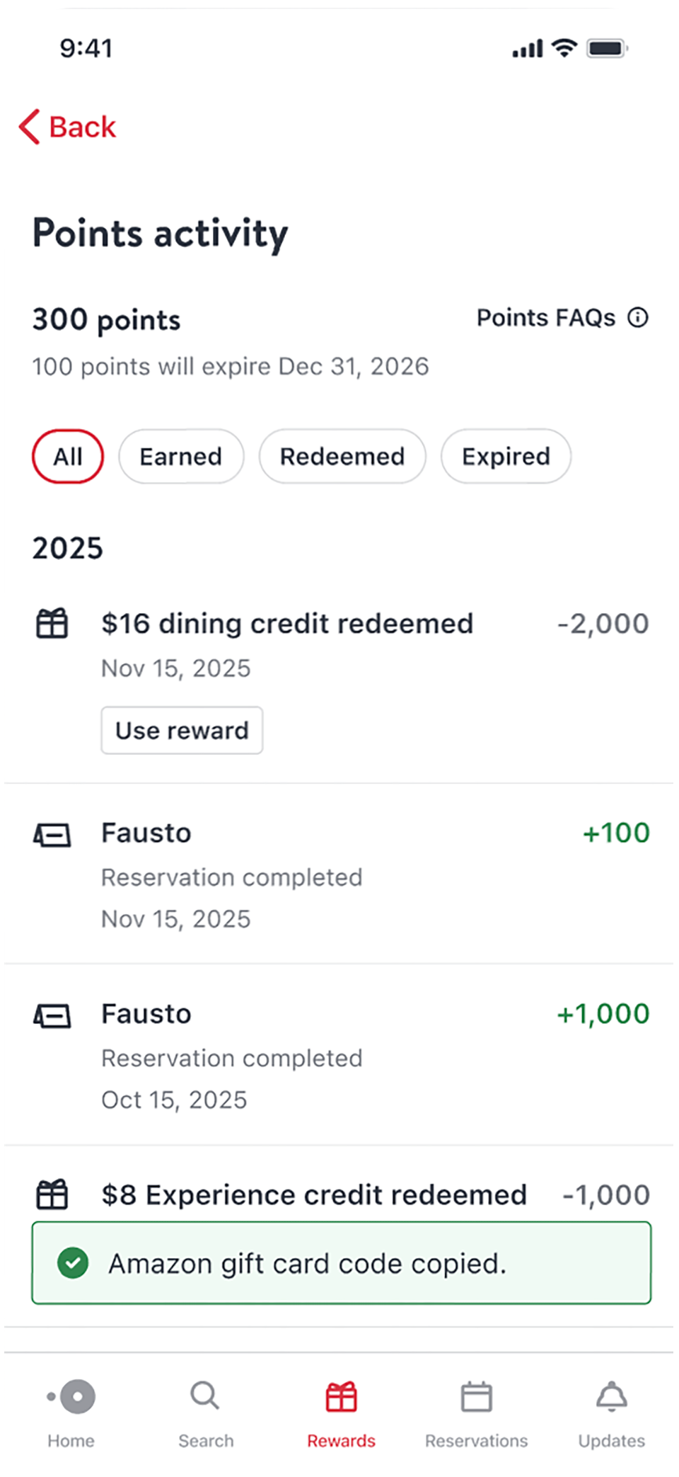 Earn OpenTable dining points and rewards